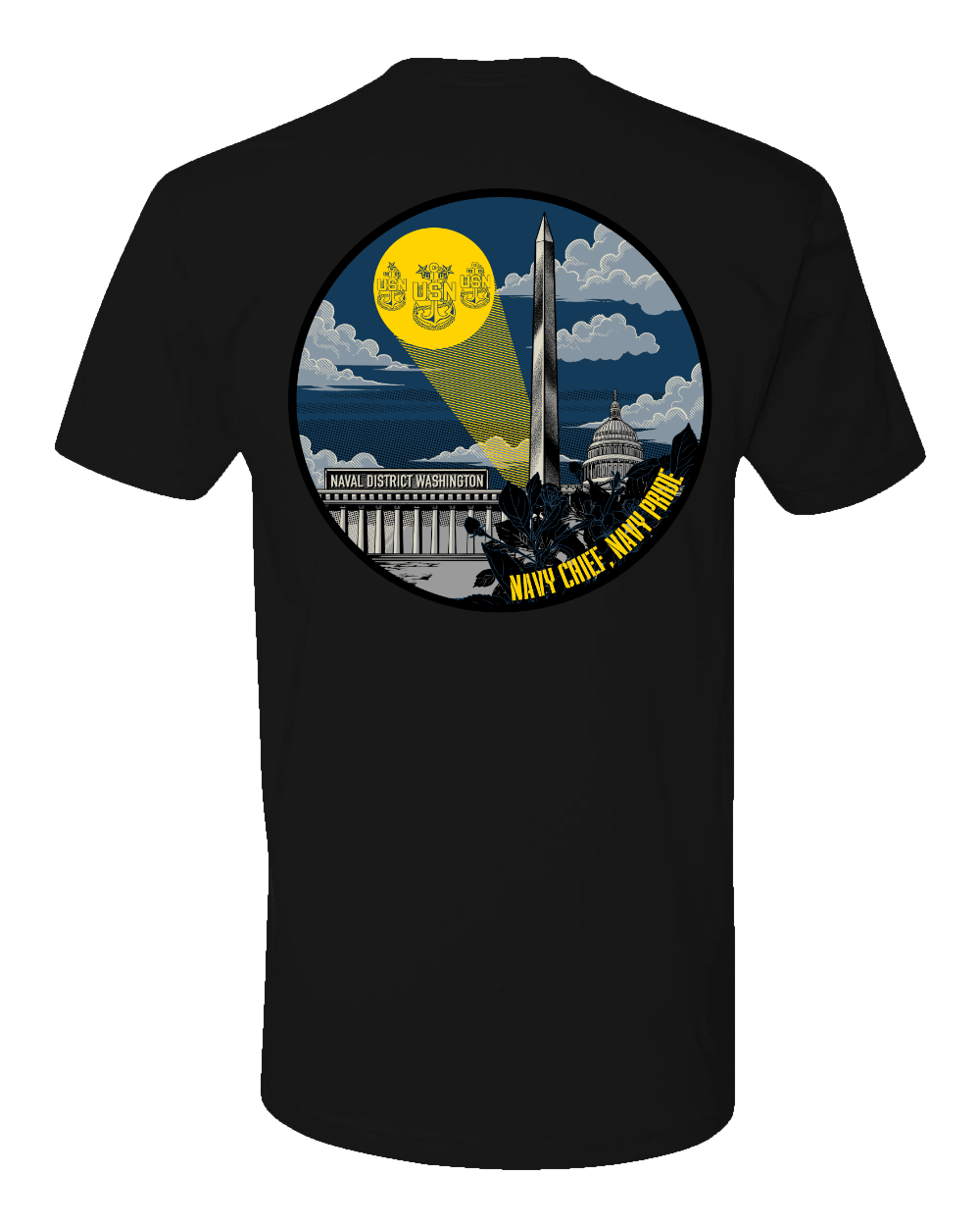 T150: "Navy Chiefs, Navy Pride" Eco-Hybrid Ultra T-shirt (US Naval Dis ...